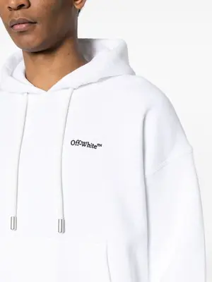 Off-White Logo-embroidered Organic Cotton Hoodie