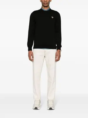 Paul Smith Zebra-motif Organic Cotton Jumper - Black