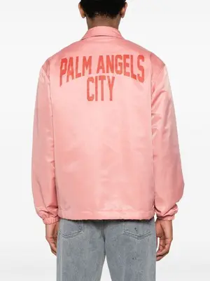 Palm Angels Logo Print Gabardine-weave Jacket