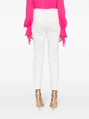 Pinko Pressed-crease Tapered Trousers - White