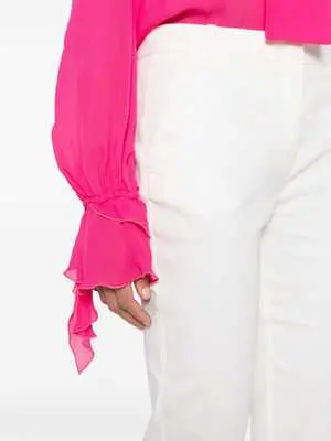 Pinko Pressed-crease Tapered Trousers - White