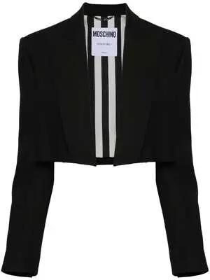 Moschino Open-front Cropped Blazer - Black