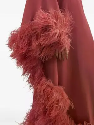TALLER MARMO Ubud Extravaganza Feather-trim Maxi Dress - Pink