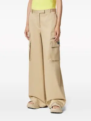 Versace High-waisted Wide-leg Trousers - Neutrals