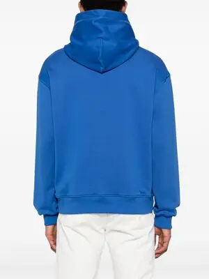 Dolce & Gabbana Logo-plaque Cotton Hoodie - Blue