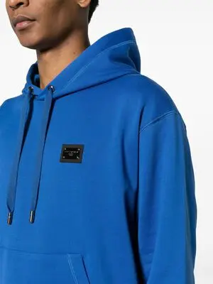 Dolce & Gabbana Logo-plaque Cotton Hoodie - Blue