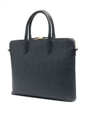 Thom Browne 4-bar Stripe Pebbled-leather Briefcase
