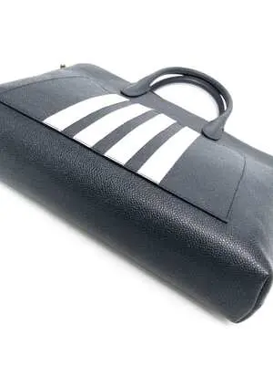 Thom Browne 4-bar Stripe Pebbled-leather Briefcase