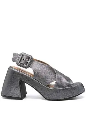 GANNI 95mm Glitter Platform Sandals