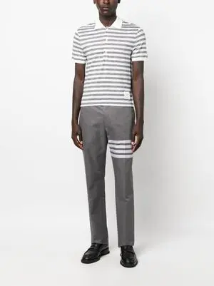 Thom Browne Striped Linen Polo Shirt
