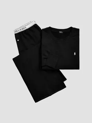 Polo Ralph Lauren French Terry 2-piece Pajama Set Polo Black