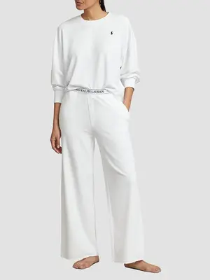 Polo Ralph Lauren French Terry 2-piece Pajama Set - White Cloud