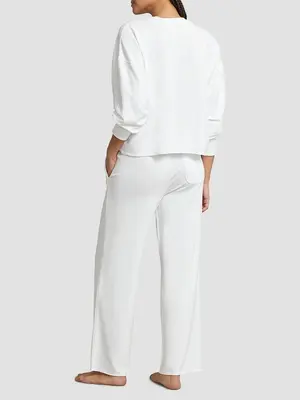 Polo Ralph Lauren French Terry 2-piece Pajama Set - White Cloud