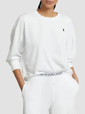 Polo Ralph Lauren French Terry 2-piece Pajama Set - White Cloud