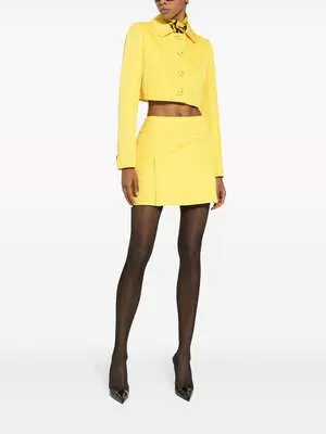 Dolce & Gabbana Monogram Jacquard Cropped Jacket - Yellow