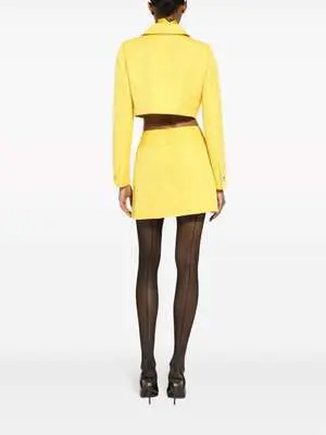 Dolce & Gabbana Monogram Jacquard Cropped Jacket - Yellow