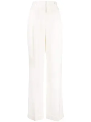 Casablanca High-waisted Straight-leg Trousers - White