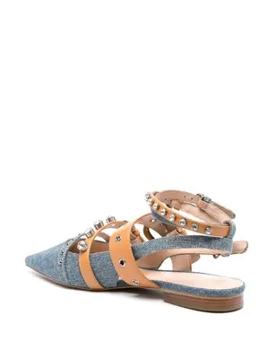 Pinko Gem-embellished Mules - Blue
