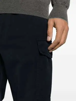 Brunello Cucinelli Cargo-pockets Cotton Trousers - Blue