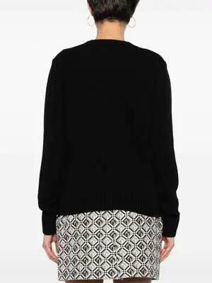 Moncler Embroidered-logo Crew-neck Jumper - Black