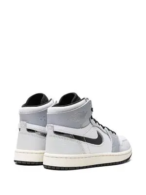 JORDAN Air 1 Zoom Cmft 2 Metallic Silver Sneakers - Grey