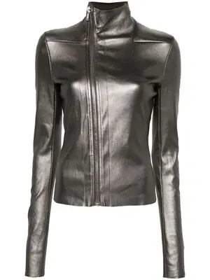 Rick Owens Gary Metallic-leather Jacket - Silver