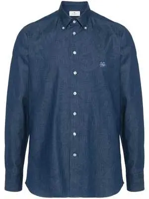 Etro Paisley Washed Denim Shirt