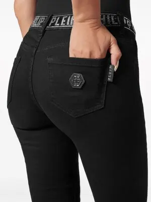 Philipp Plein Strass Stretch-denim Leggings