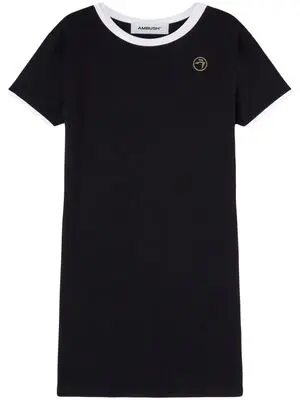 AMBUSH Contrast-trim Ribbed Minidress - Black