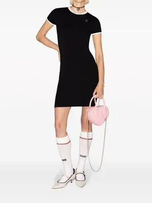 AMBUSH Contrast-trim Ribbed Minidress - Black