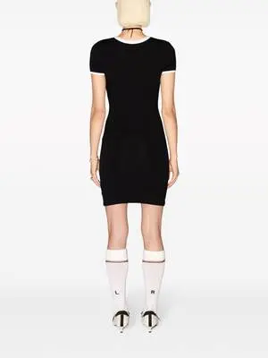 AMBUSH Contrast-trim Ribbed Minidress - Black