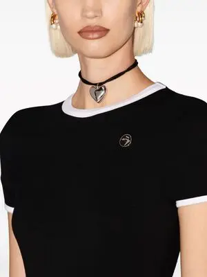 AMBUSH Contrast-trim Ribbed Minidress - Black