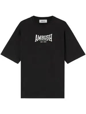 AMBUSH Logo-print Organic-cotton T-shirt - Black