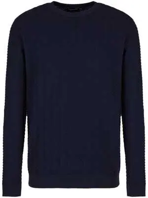 Giorgio Armani Chevron-knit Jumper - Blue