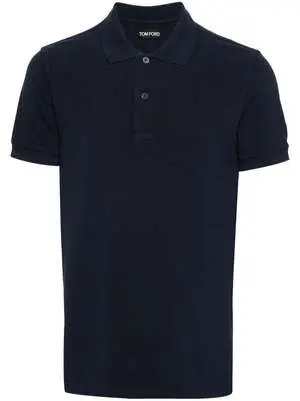 TOM FORD Tennis Cotton Polo Shirt - Blue