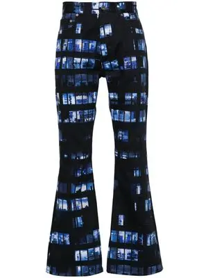 Off-White Windows-print Flared Jeans