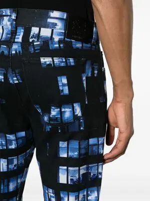 Off-White Windows-print Flared Jeans