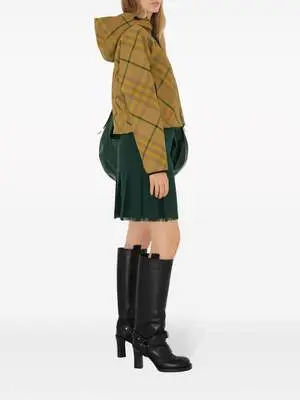 Burberry Frayed-edge Wool Pleated Skirt - Green