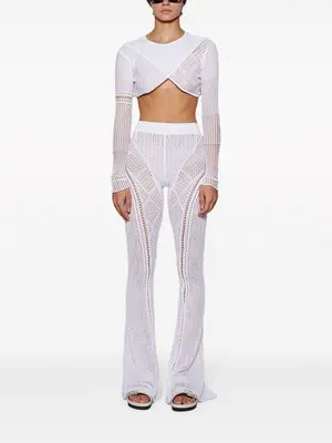ROBERTA EINER Disco Open-knit Trousers - White