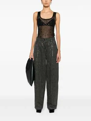 MARINE SERRE Moonogram Flocked Tulle Bodysuit