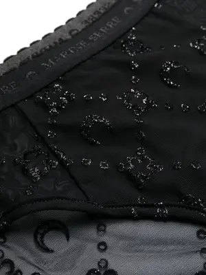 MARINE SERRE Moonogram-flocked Mesh Briefs - Black