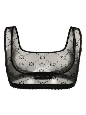 MARINE SERRE Moonogram Flocked Tulle Bralette