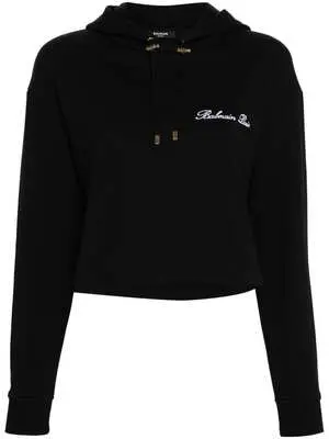 Balmain Textured Sweatshirts Hoodies For Women