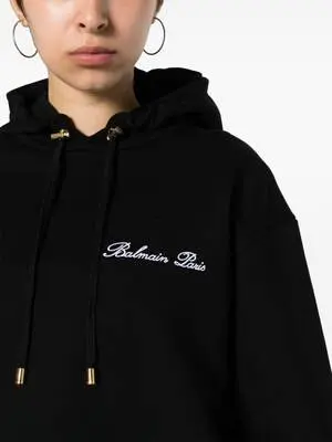 Balmain Logo-embroidered Cotton Hoodie