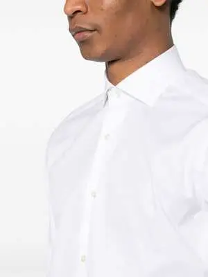 D4.0 Plain Cotton Shirt - White