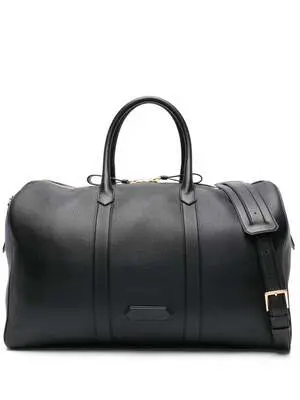 TOM FORD Logo-patch Leather Holdall - Black
