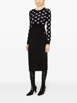 Dolce & Gabbana Dg-logo Jacquard Sweater - Black