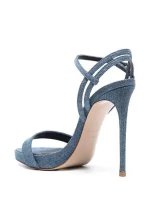 LE SILLA Gwen 120mm Denim Sandals - Blue