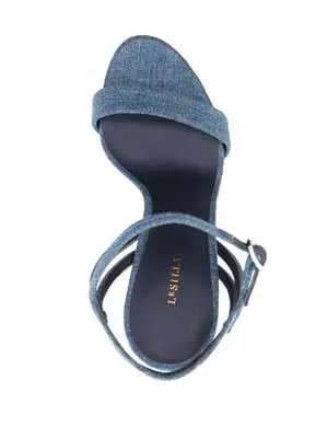 LE SILLA Gwen 120mm Denim Sandals - Blue