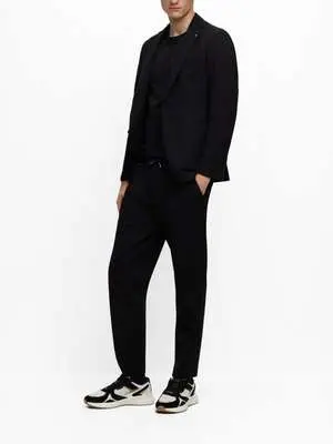 BOSS Monogram-jacquard Cotton T-shirt - Black